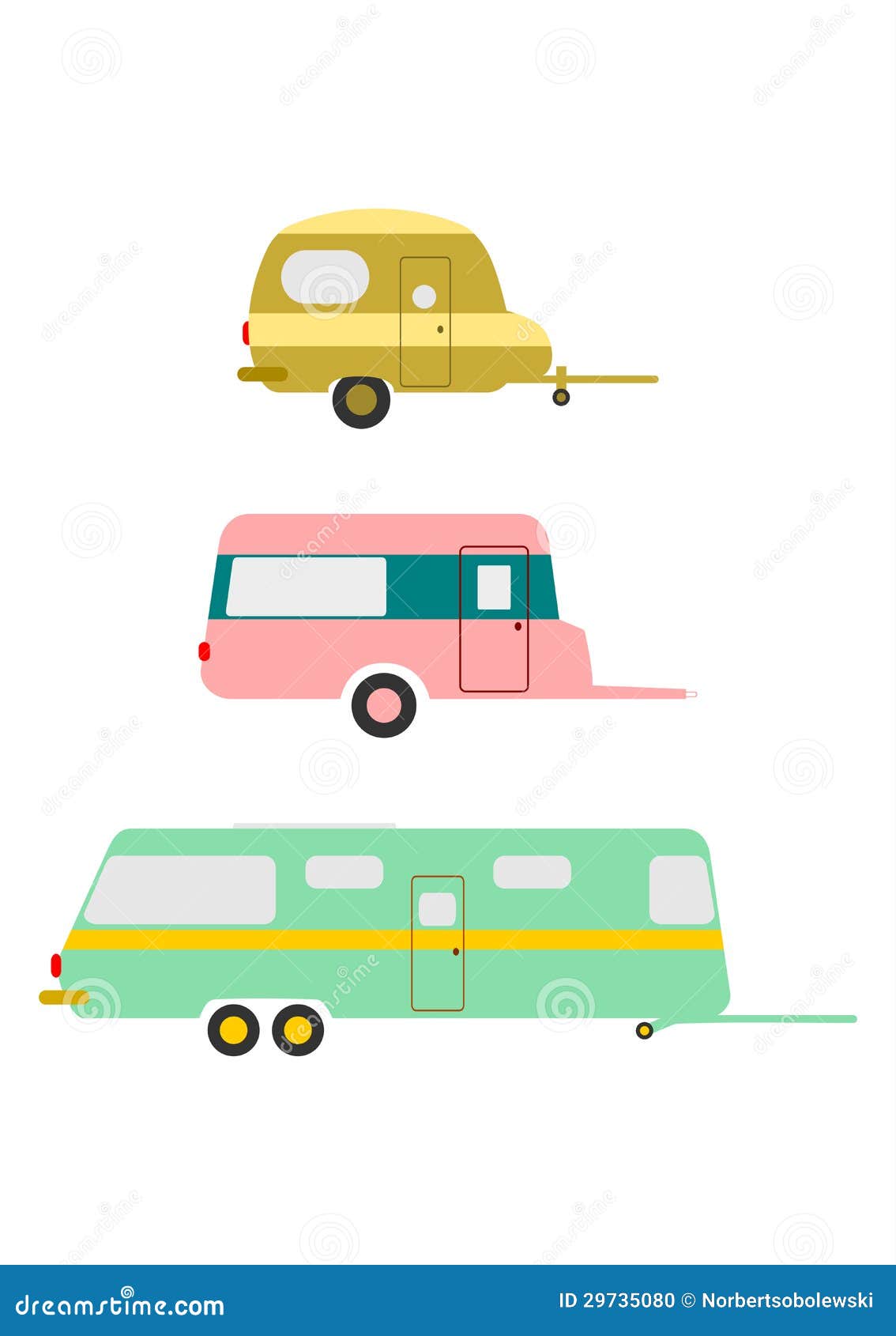 Retro Caravan Illustration, Drawing, Engraving, Ink, Line Art, Vector ...