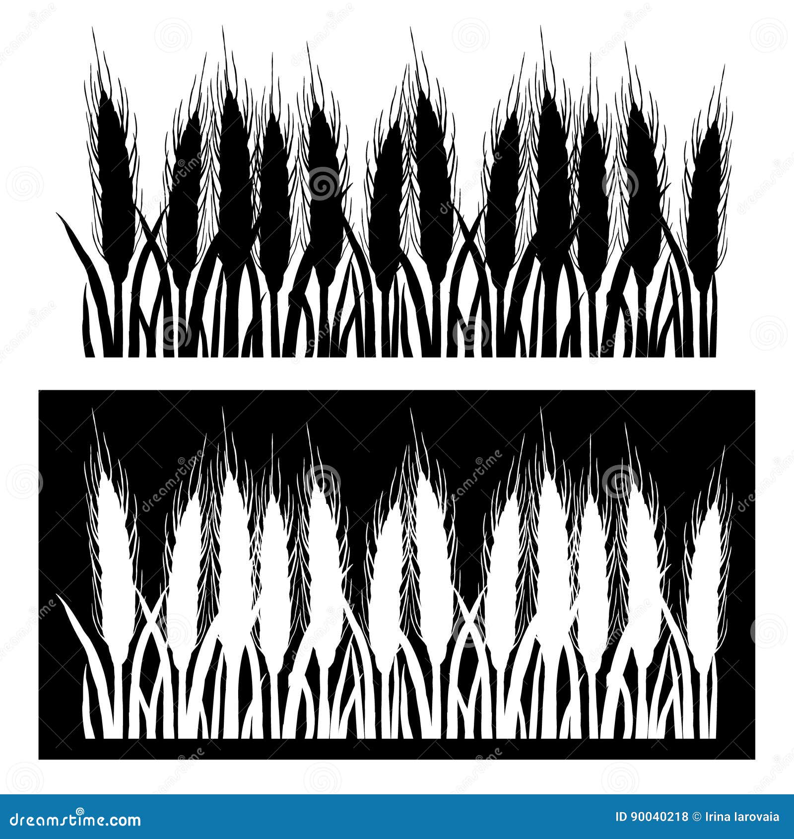 Silhouettes of Rye. Vector Sketch Stock Vector - Illustration of plant ...