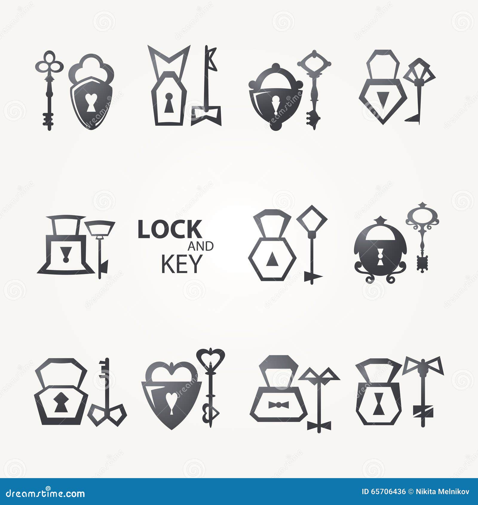 Keys And Keyhole. Logo Collection Of Modern And Retro House Keys Secret ...