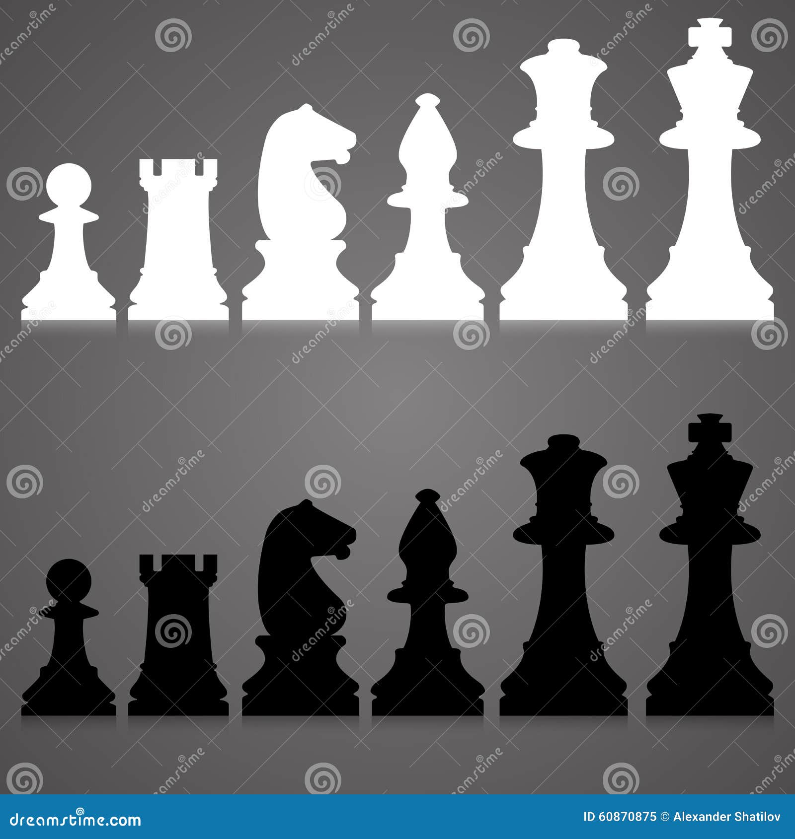 Silhouettes. Set of Standard Chess Pieces. Stock Illustration ...