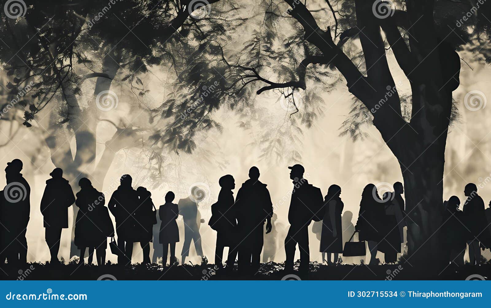 Shadows of people stock illustration. Illustration of outsiders - 302715534