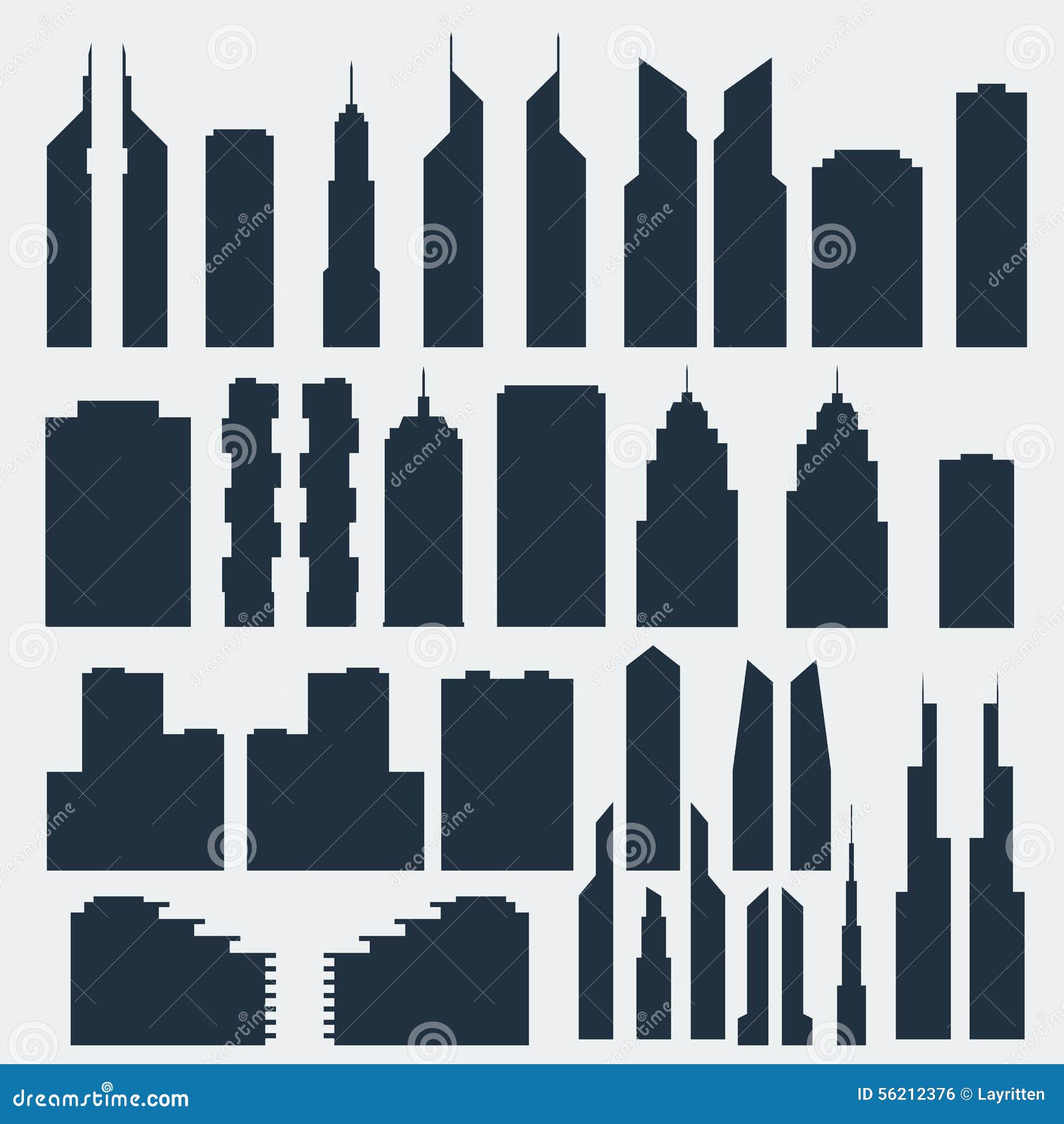 Silhouettes of skyscrapers stock vector. Illustration of international ...