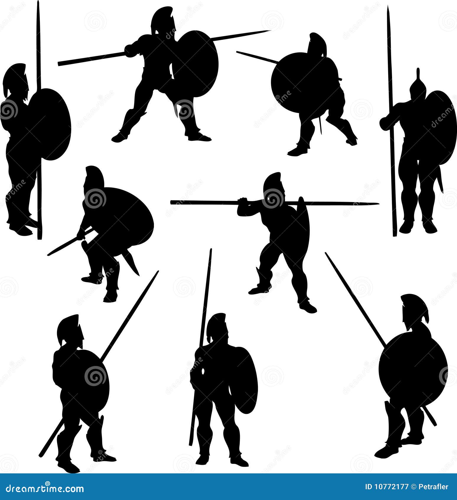 Silhouettes Spartiates De Hoplite Illustration de Vecteur ...