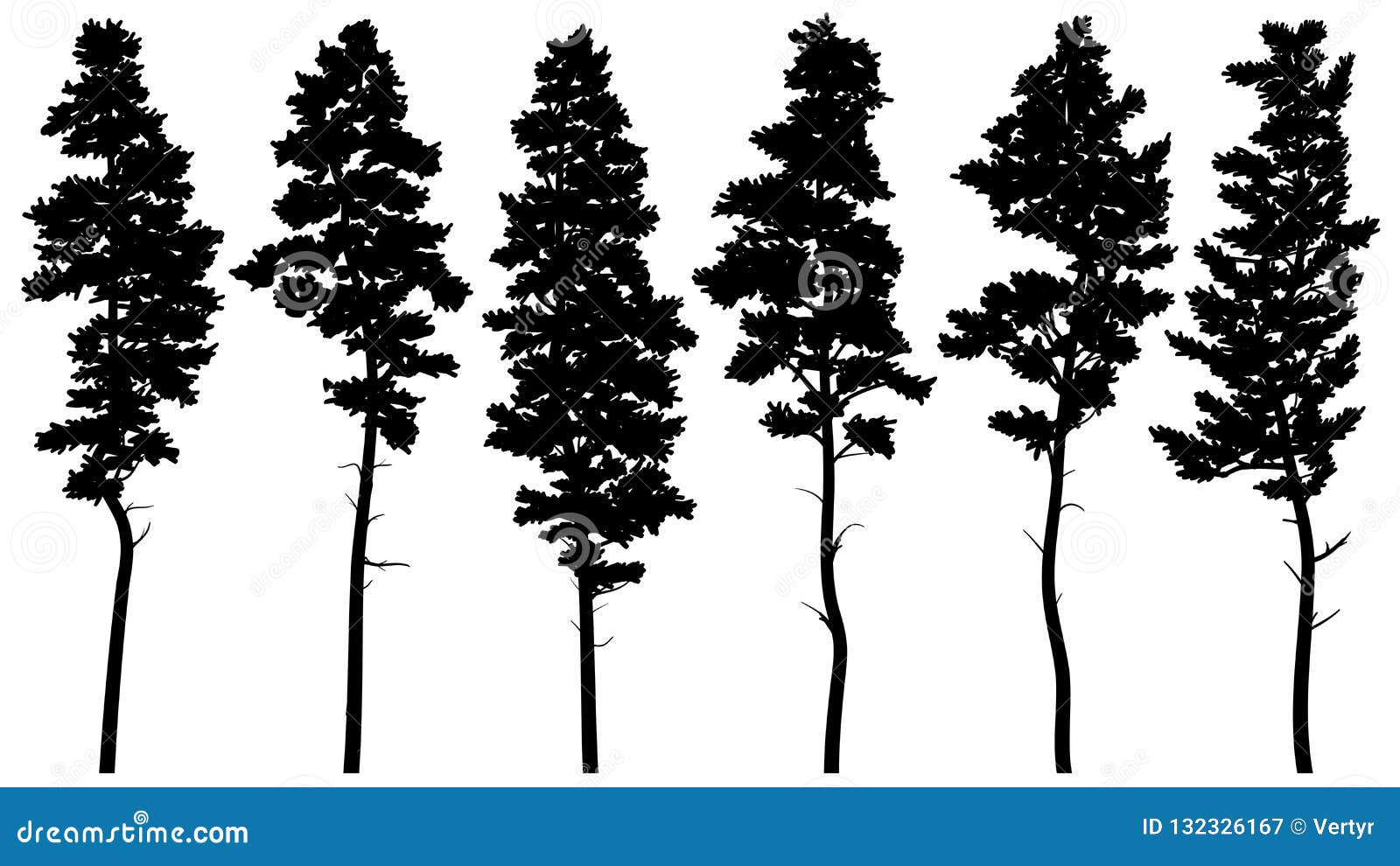 Tall Pine Tree Silhouette Clip Art