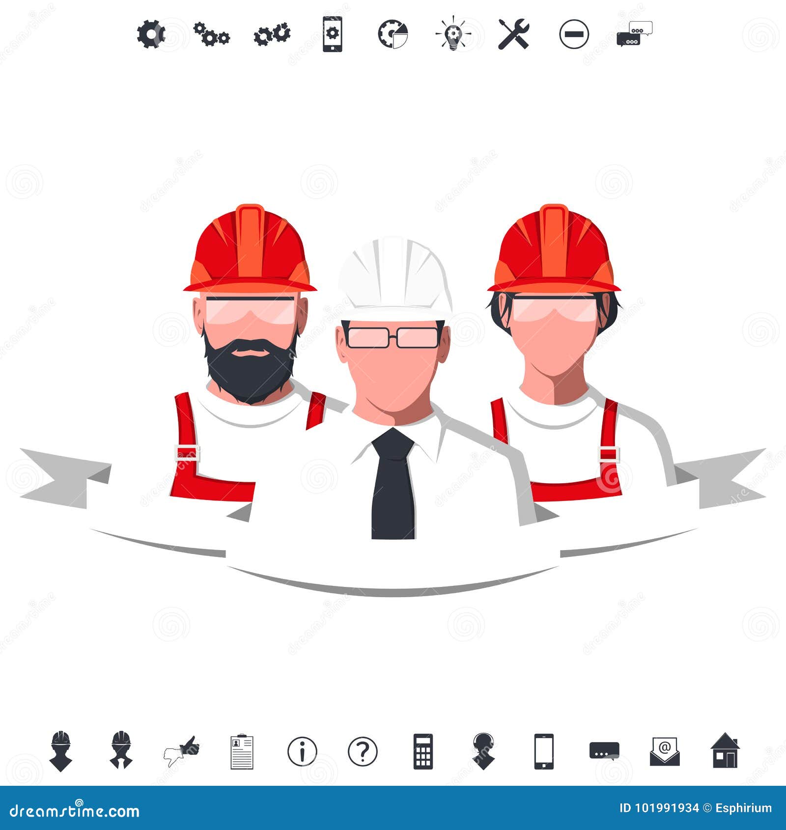 Silhouettes of Technical Support Team Stock Vector - Illustration of ...