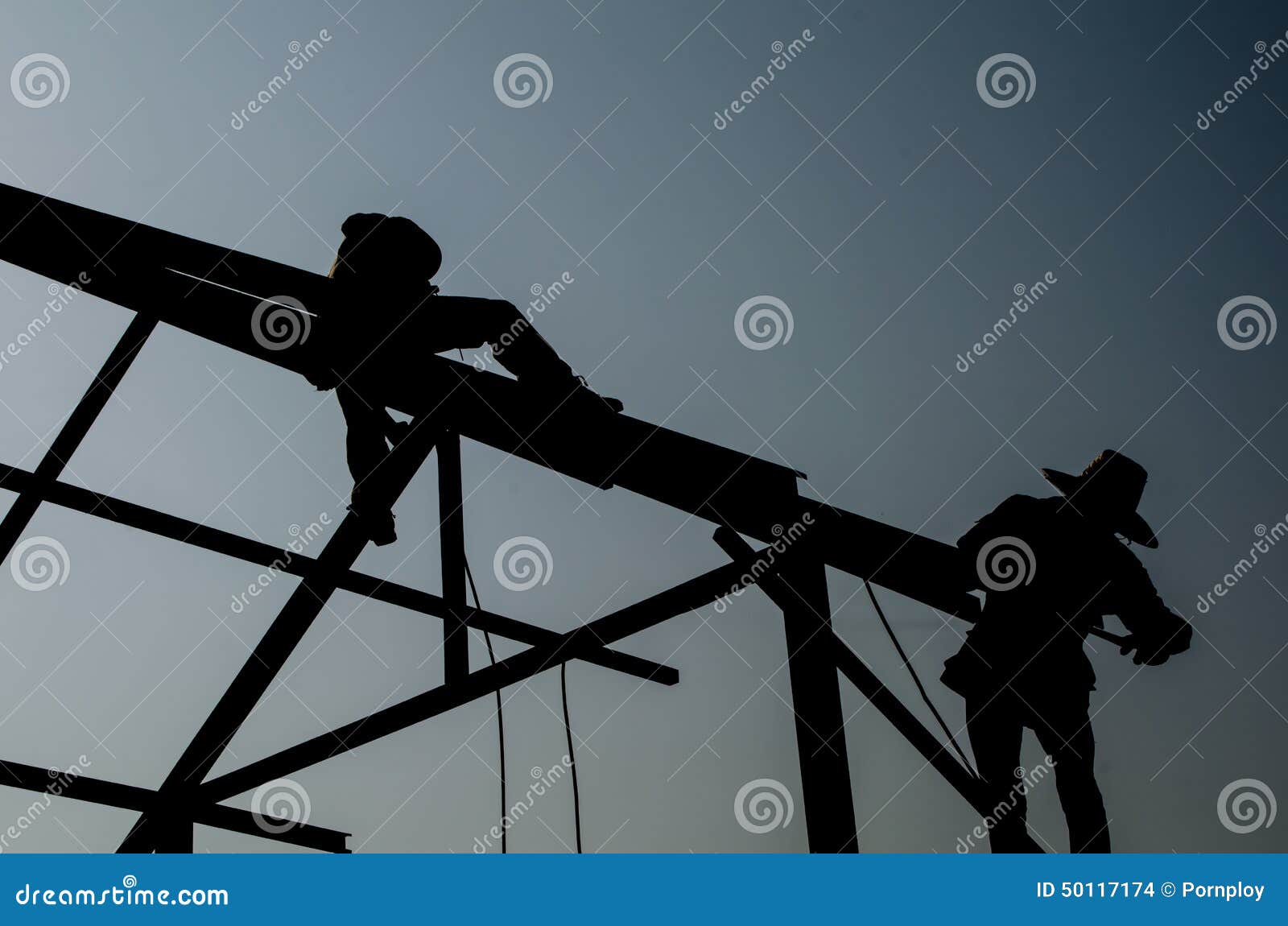 Silhouettes Technicians Work Stock Photo - Image of industry, mechanic ...