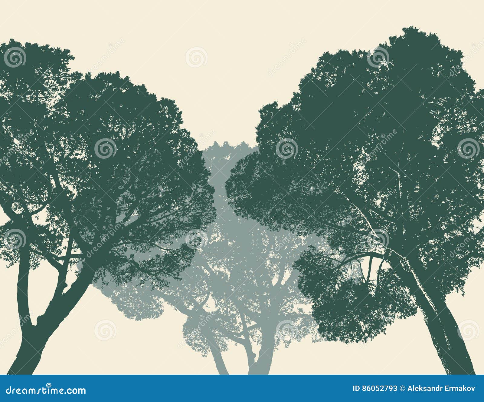Three Pines Vector Image | CartoonDealer.com #121284892