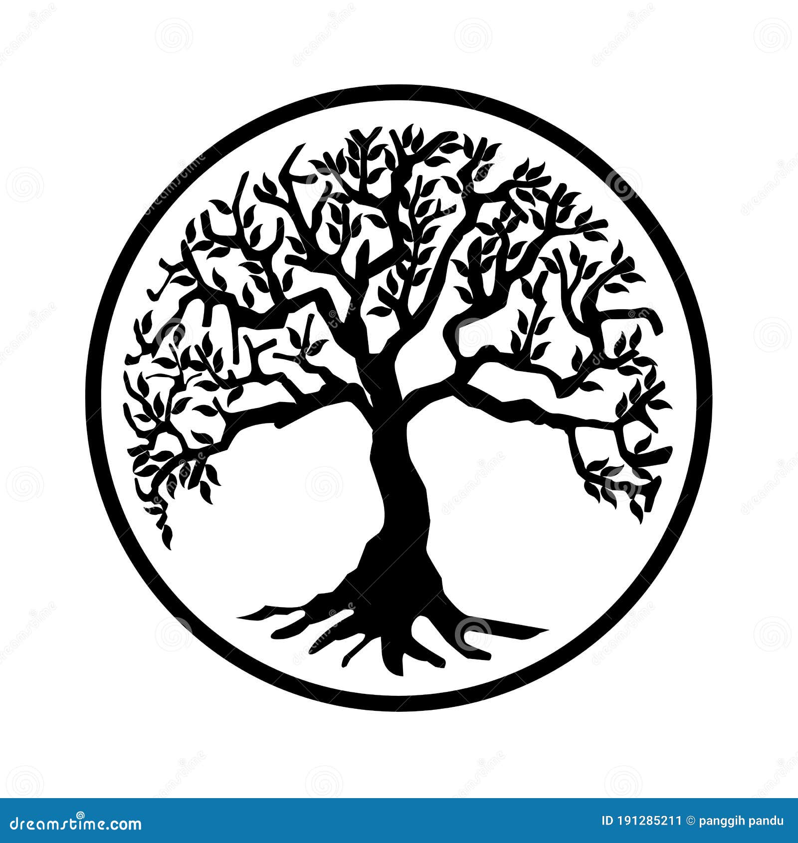 Silhouettes of tree stock illustration. Illustration of simple - 191285211