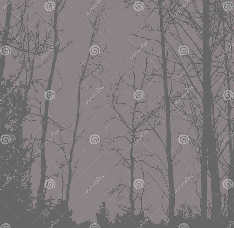 Silhouettes of Trees on Subtle Background. Tree Pattern Stock ...