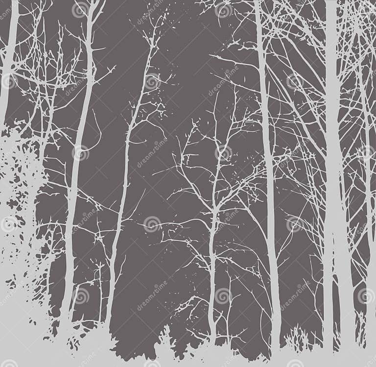 Silhouettes of Trees on Subtle Background. Tree Pattern Stock ...