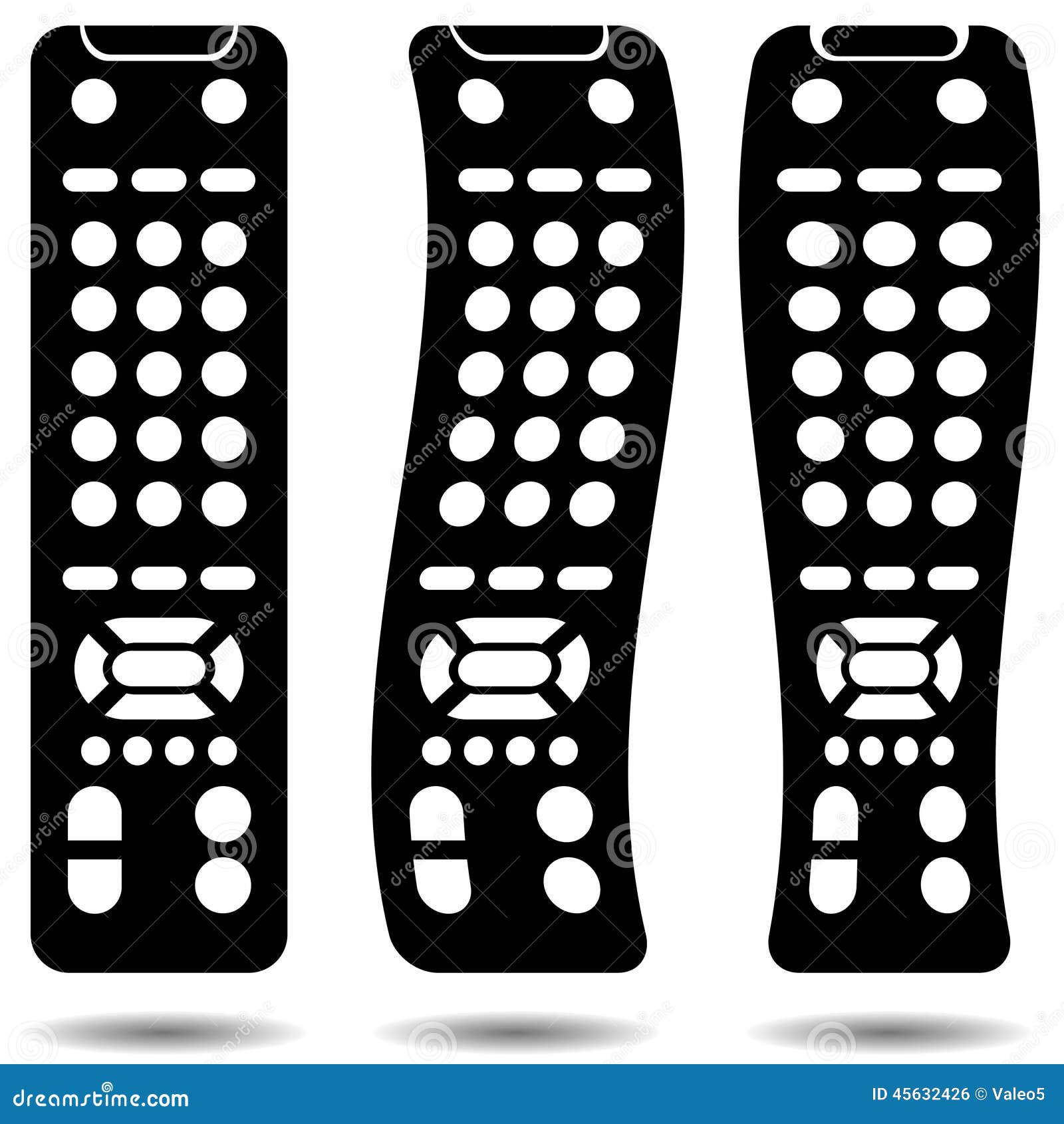 Silhouettes of TV remote stock vector. Illustration of number - 45632426
