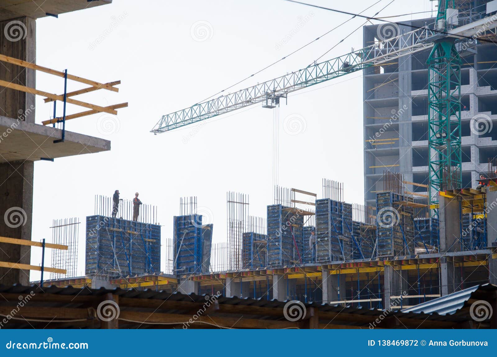 Builders are Putting a Monolithic Formwork Stock Photo - Image of ...