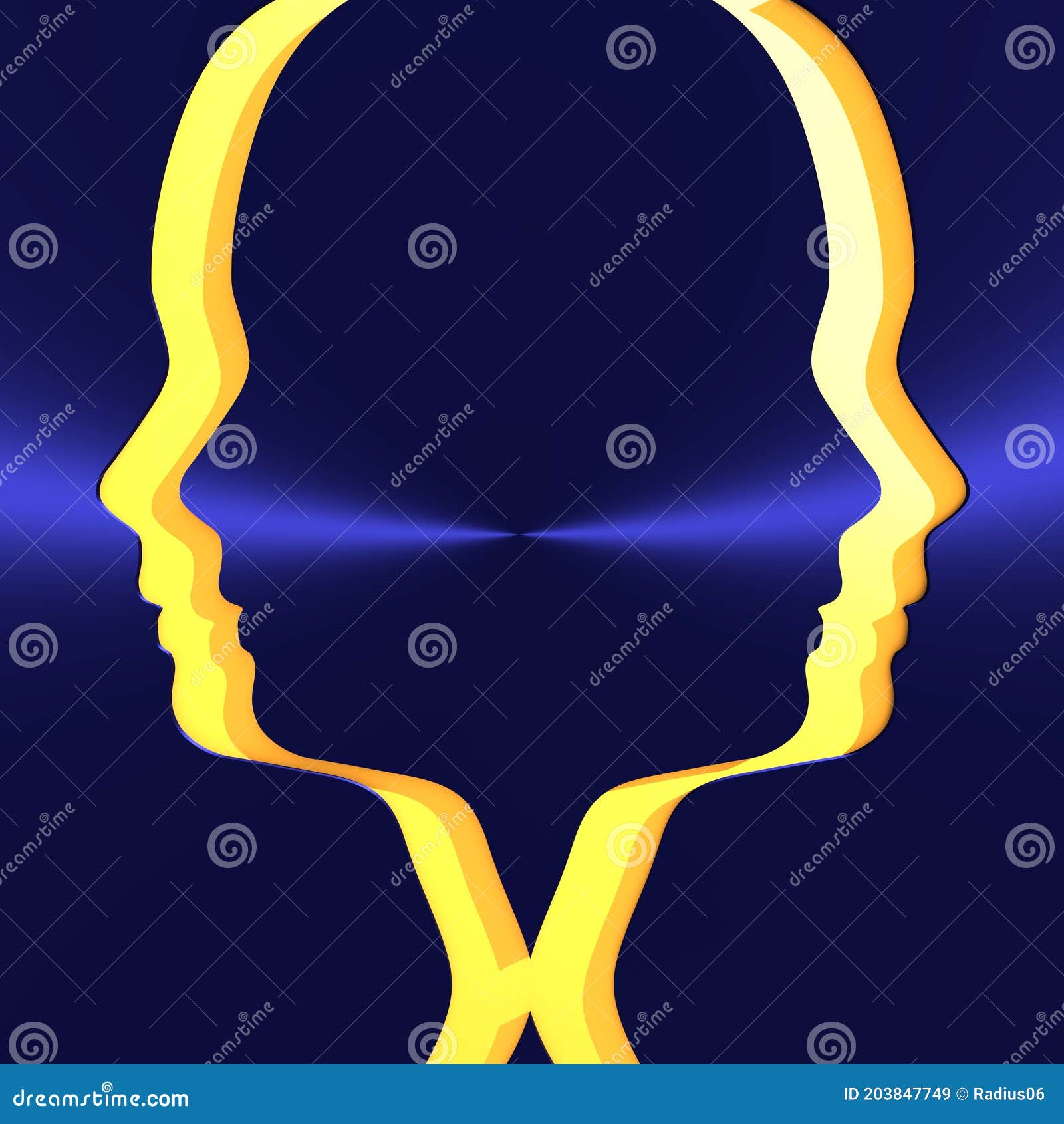 Silhouettes of two face stock illustration. Illustration of optical ...