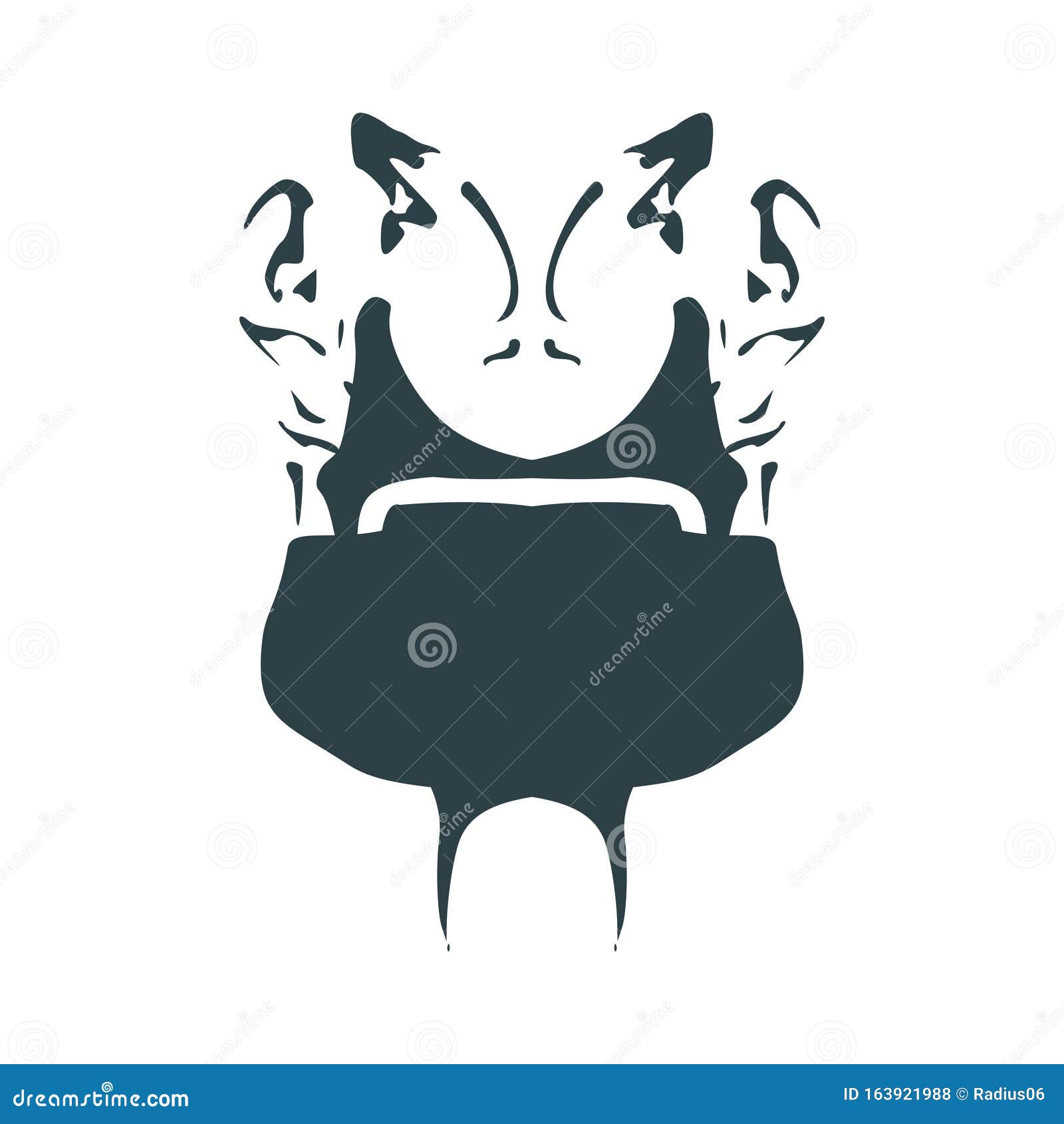 Silhouettes of two head. stock vector. Illustration of monster - 163921988