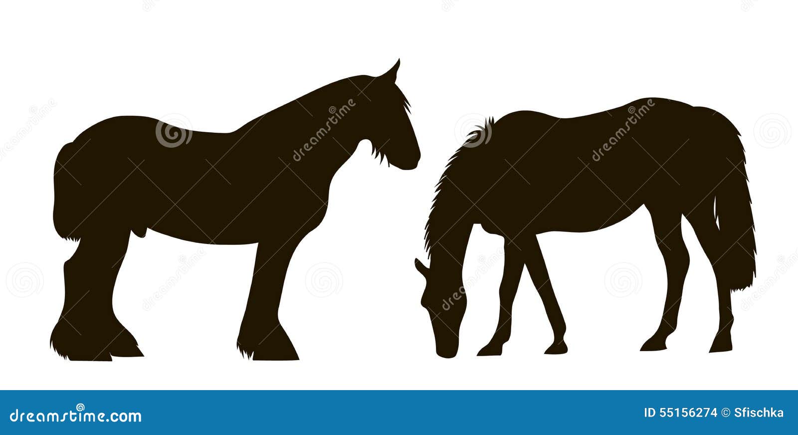 Two Horses Together Drawing