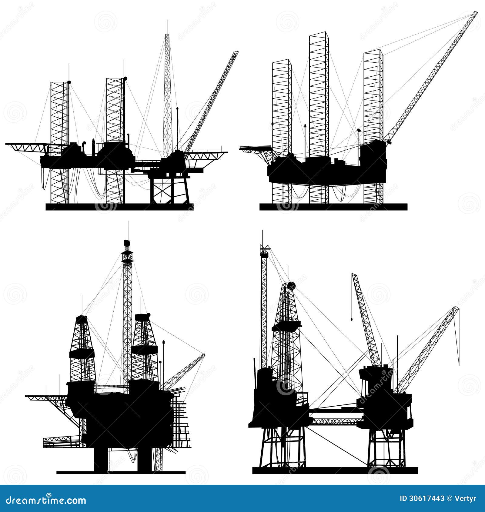 Silhouettes of Units for Oil Industry Stock Vector - Illustration of ...
