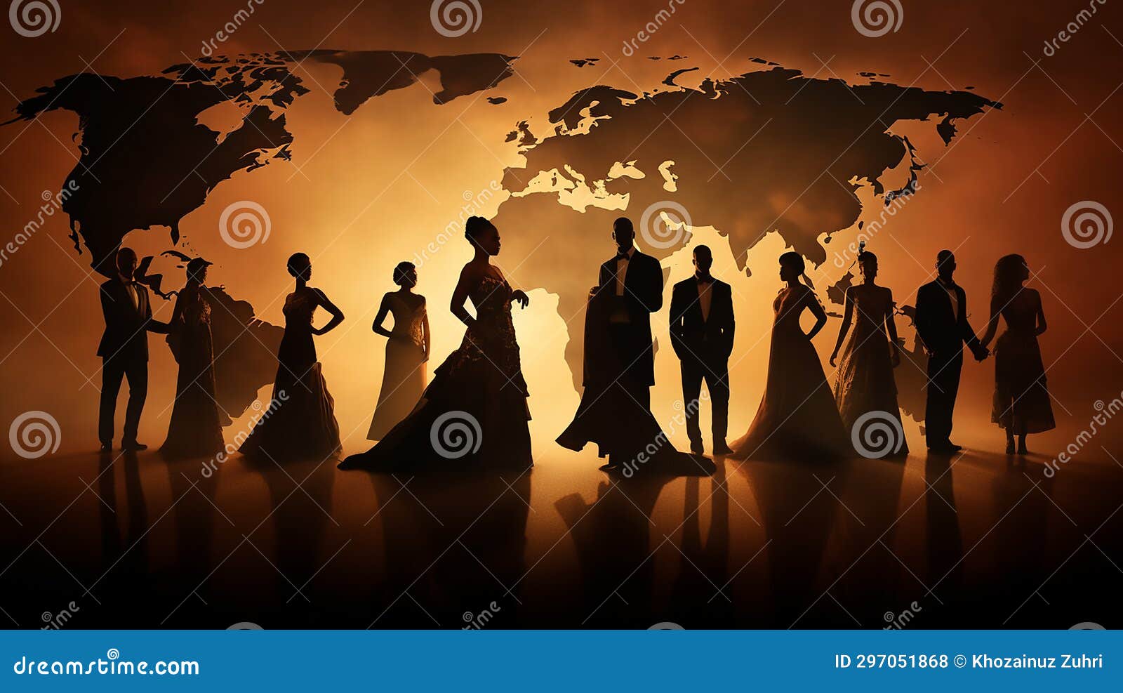 Silhouettes of Women in Front of a World Map. Representing Societies ...