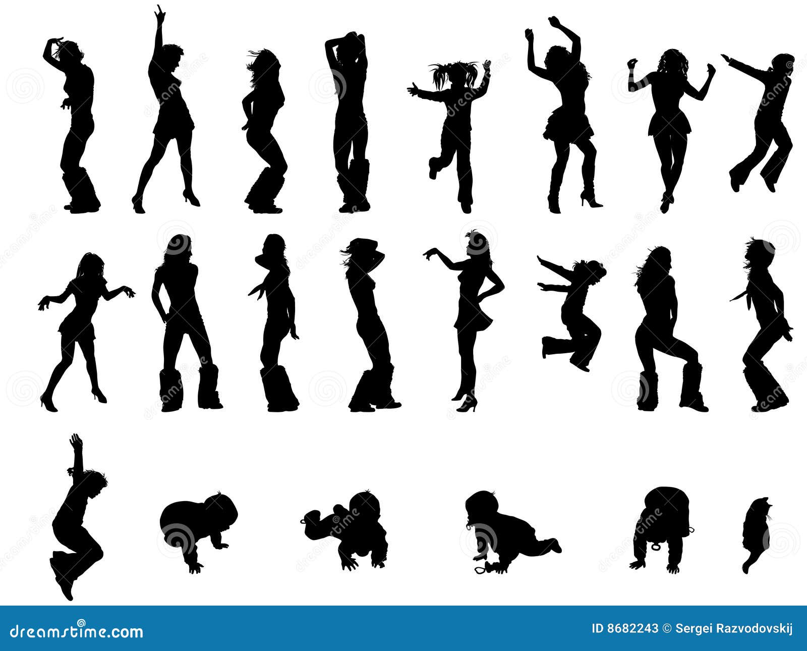 Silhoutte stock vector. Illustration of disco, beauty - 8682243