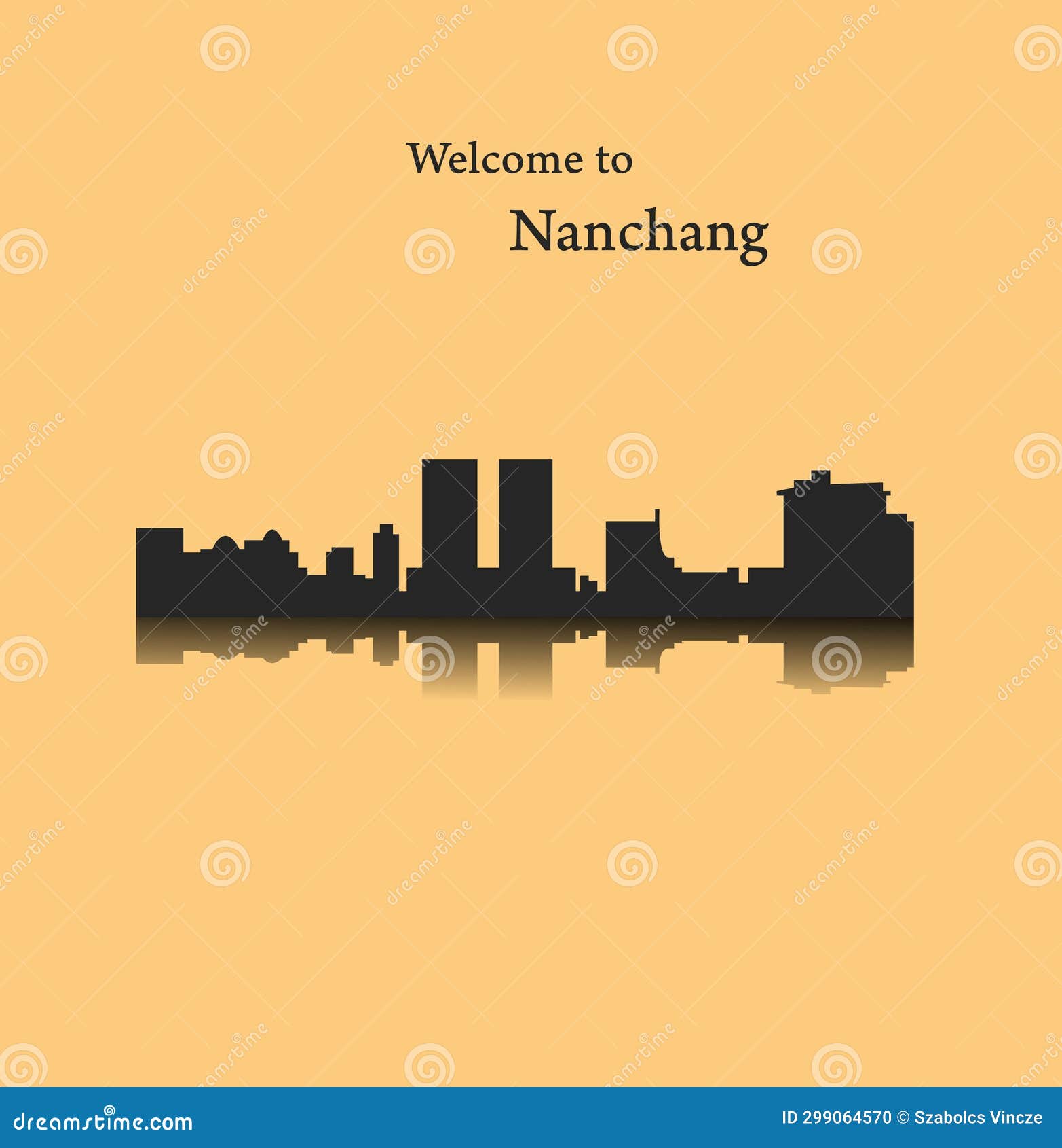 Silhueta Da Cidade De Nancha China Ilustração do Vetor - Ilustração de ...