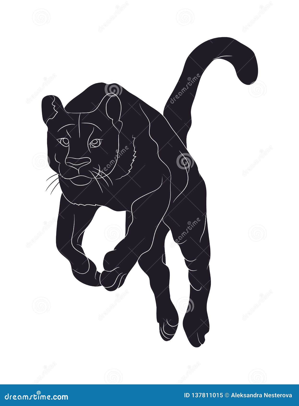 Silhueta da pantera, vetor ilustração do vetor. Ilustração de logotipos ...