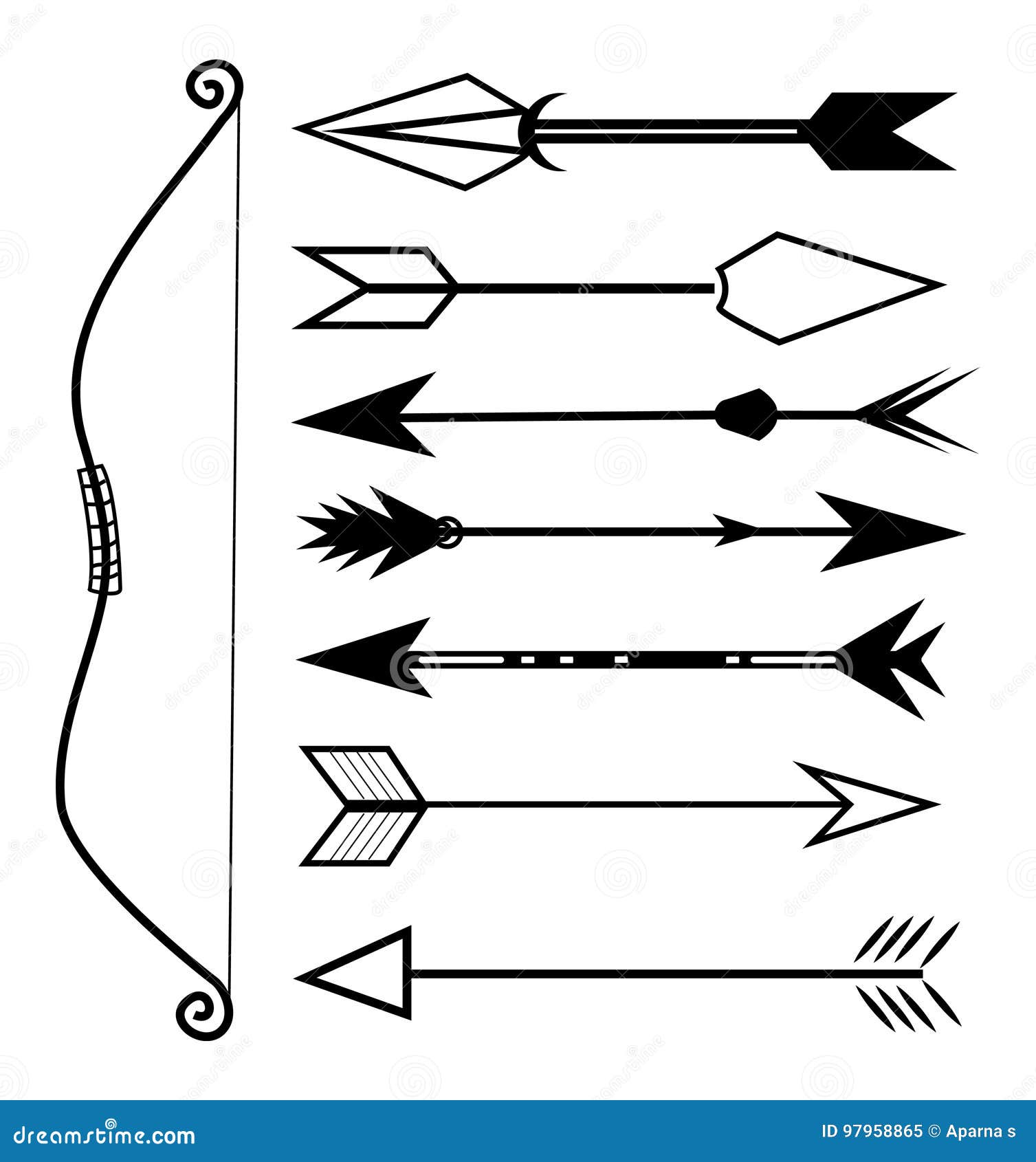 Silhueta Da Seta E Da Curva Ilustração Stock - Ilustração de linha ...