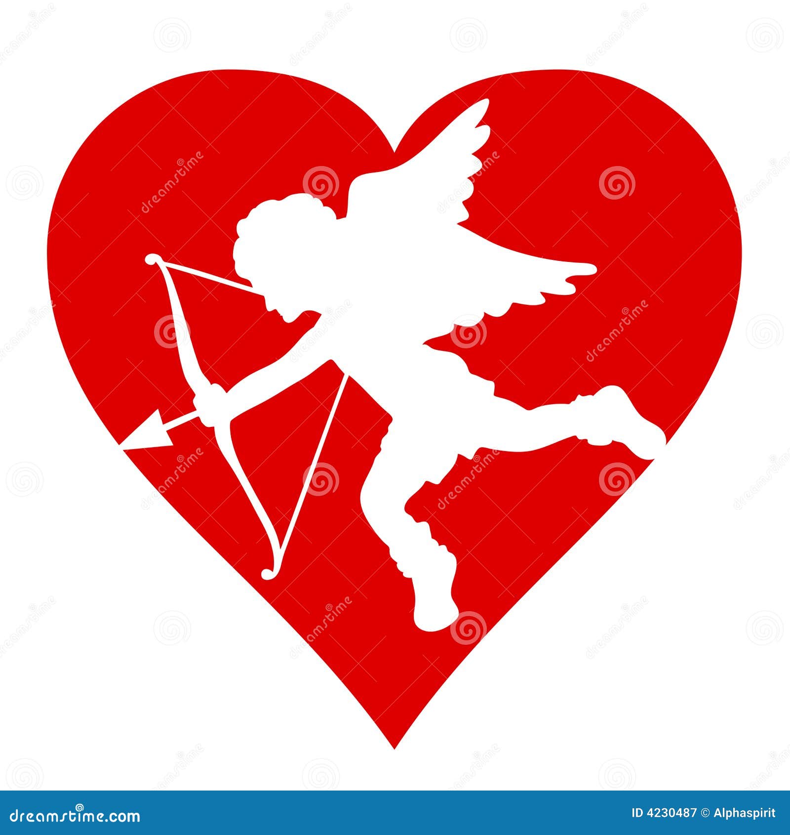 Silhueta De Cupido Do Valentim Ilustração Stock - Ilustração de fofofo ...
