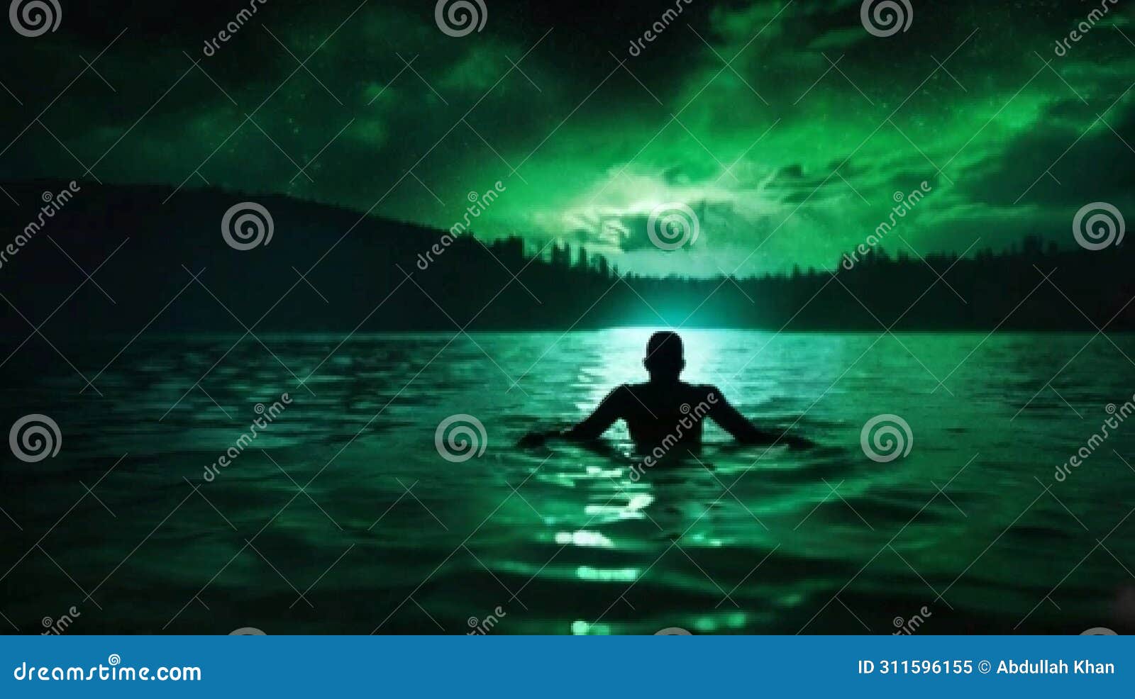 Silhueta De Homem Nadando Em Brilho Misterioso Ilustração Stock ... Silhueta De Homem Nadando Em Brilho Misterioso Ilustração Stock ...