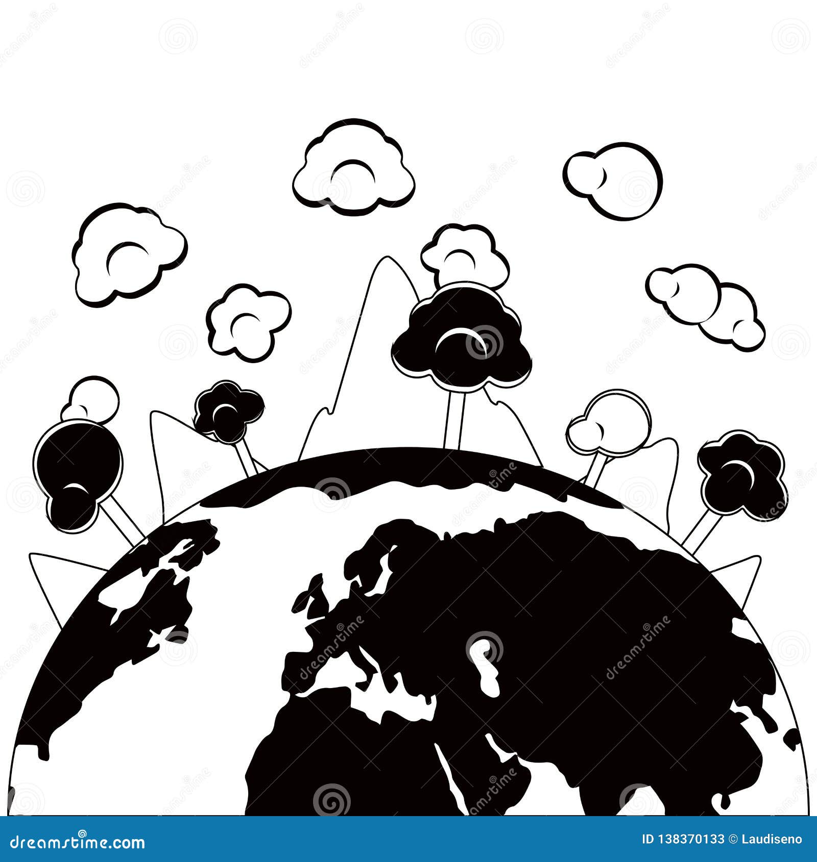 Silhueta De Um Planeta Da Terra Ilustração Do Vetor Ilustração De