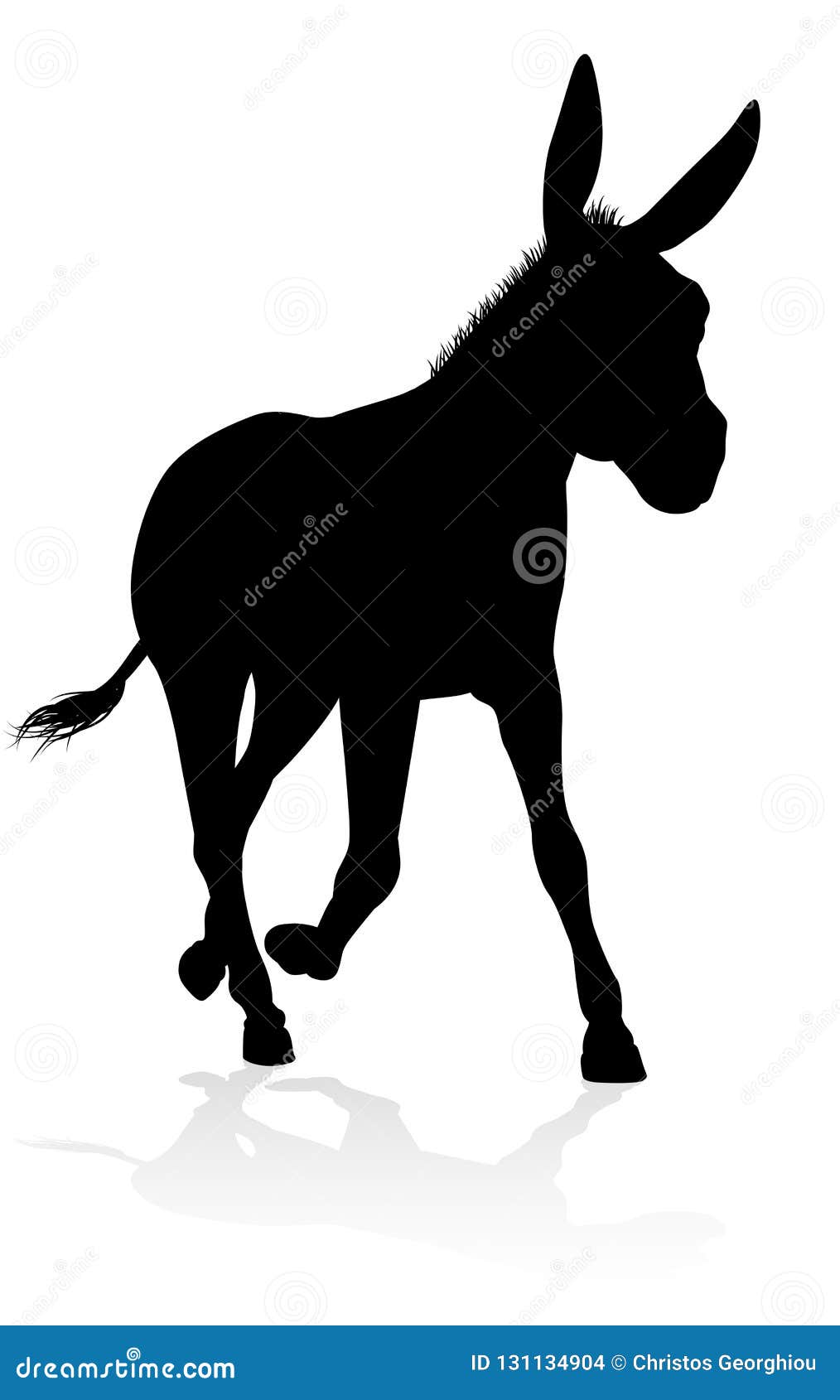 Silhueta do animal do asno ilustração do vetor. Ilustração de desenho ...