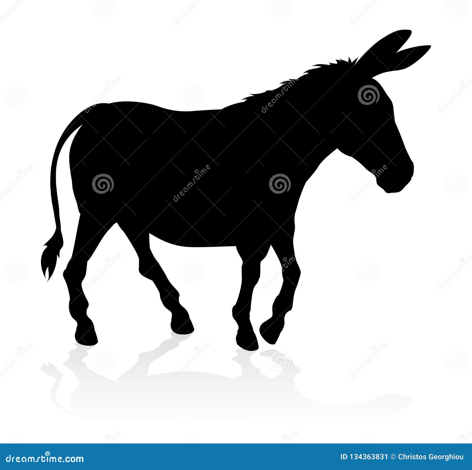 Silhueta do animal do asno ilustração do vetor. Ilustração de mula ...
