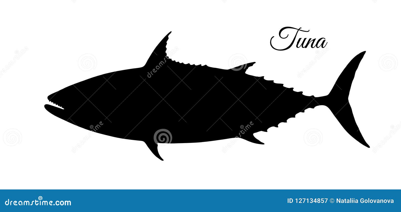 Silhueta do atum ilustração do vetor. Ilustração de gourmet - 127134857