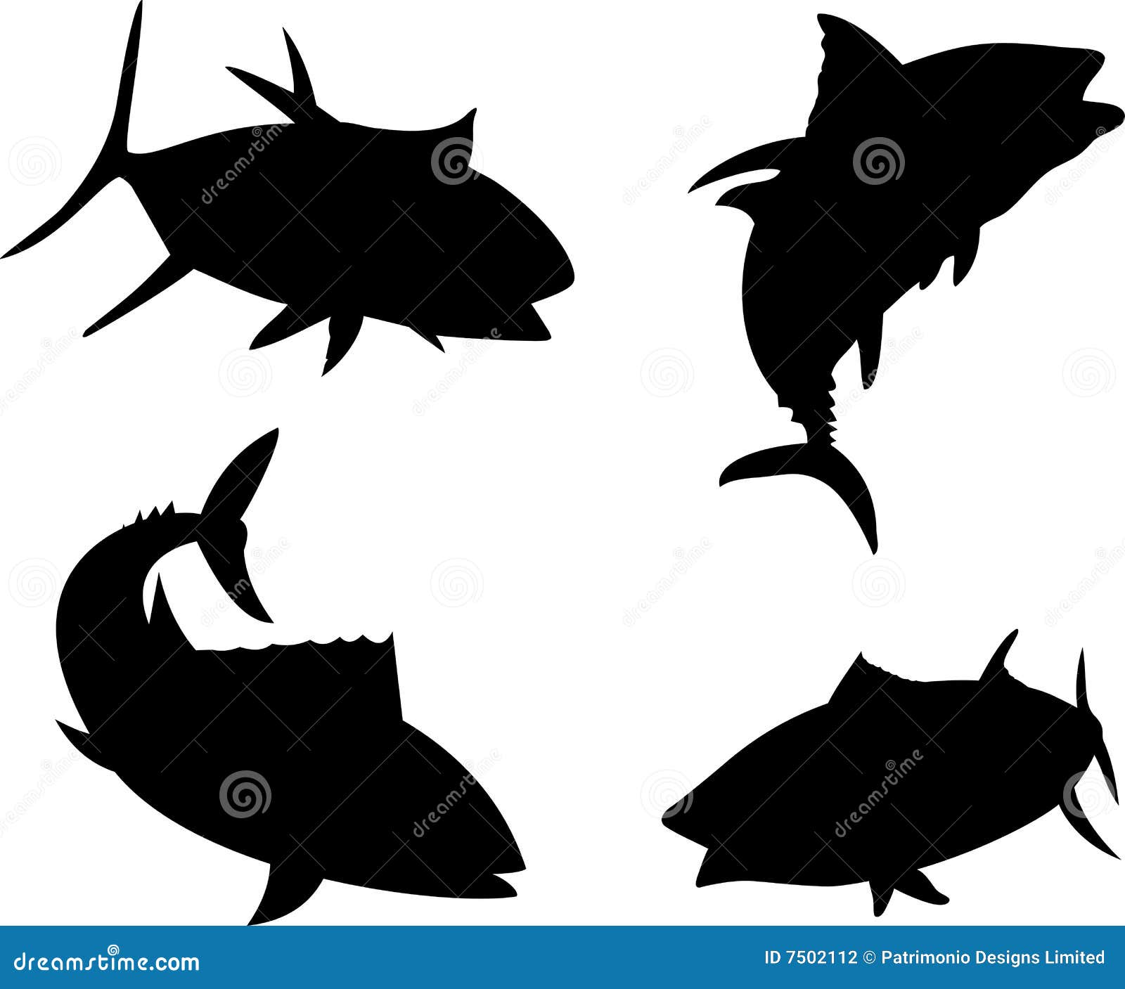 Silhueta do atum ilustração do vetor. Ilustração de silhueta - 7502112