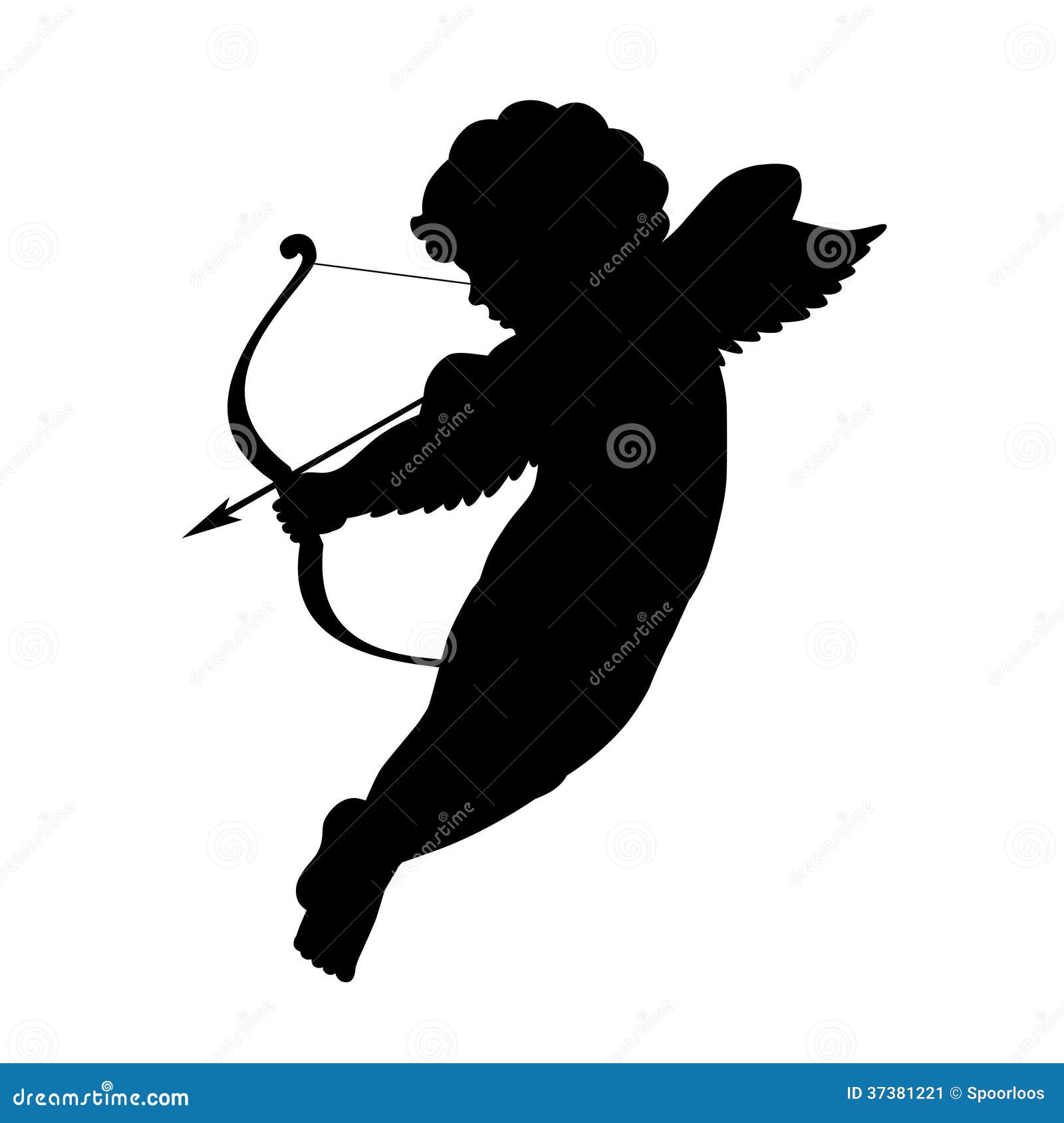 Silhueta do cupido ilustração do vetor. Ilustração de arte - 37381221