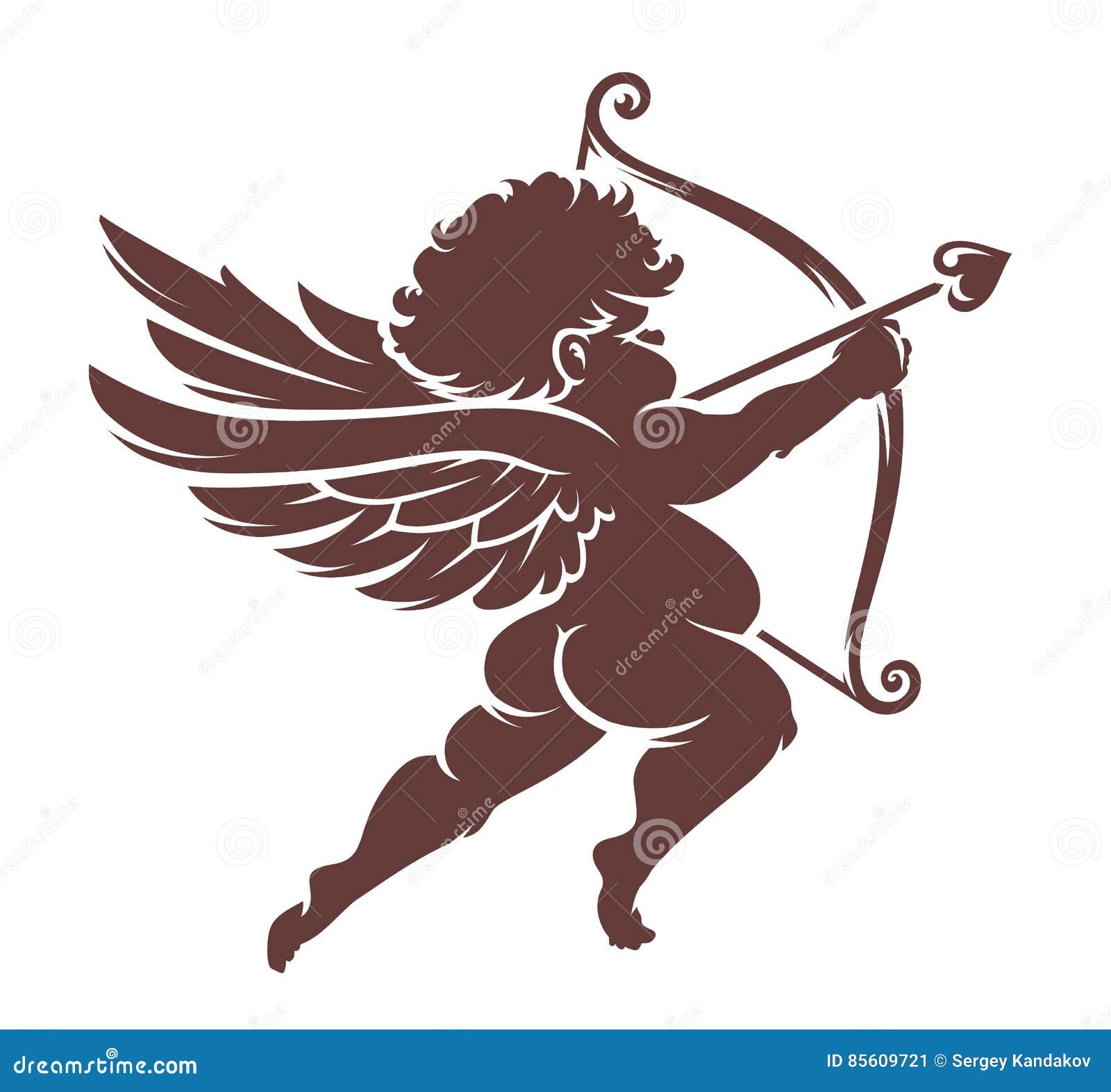 Silhueta Do Cupido Do Vetor Ilustração do Vetor - Ilustração de forma ...