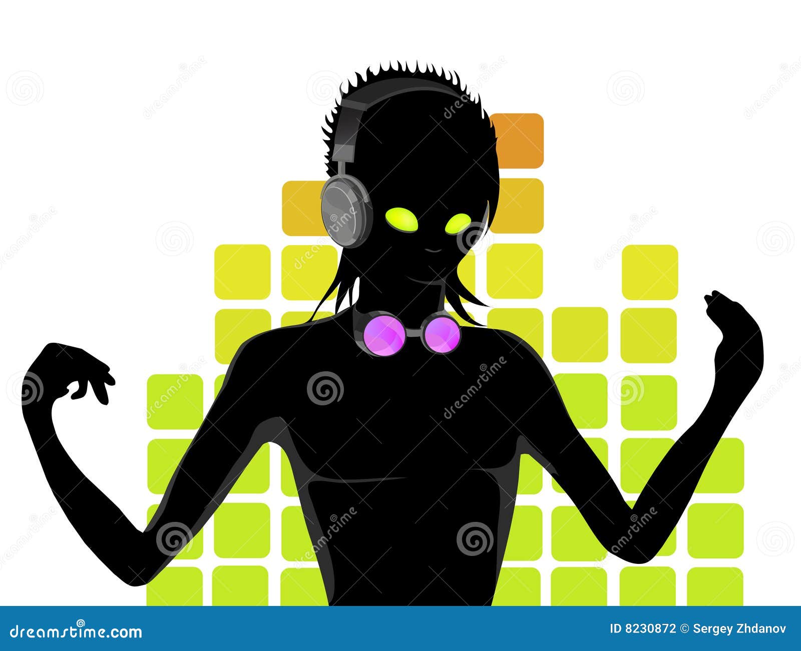 Silhueta do DJ ilustração do vetor. Ilustração de arte - 8230872