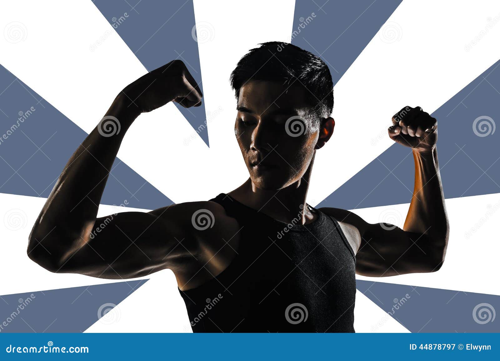 Silhueta do homem forte imagem de stock. Imagem de coreia - 44878797