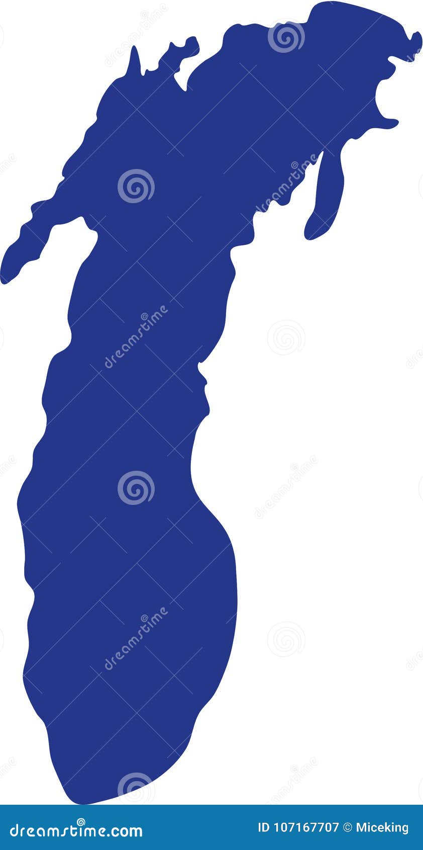 Silhueta do Lago Michigan ilustração do vetor. Ilustração de mapa ...