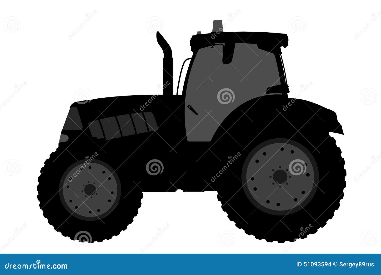 Silhueta Do Trator Em Um Fundo Branco Ilustração do Vetor - Ilustração ...