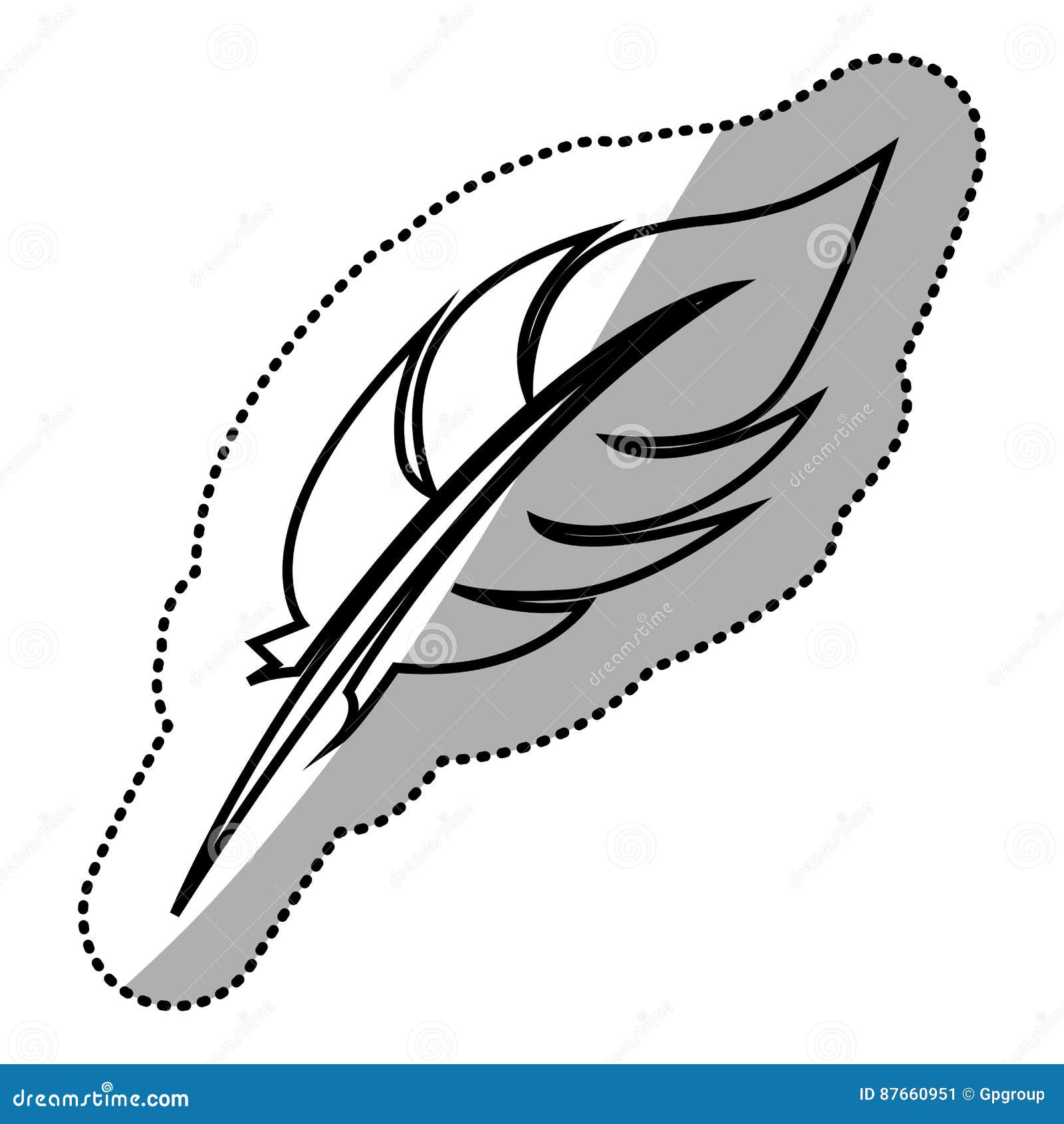 Silhueta Monocromática Da Etiqueta Com única Pena Ilustração Stock ... Silhueta Monocromática Da Etiqueta Com única Pena Ilustração Stock ...