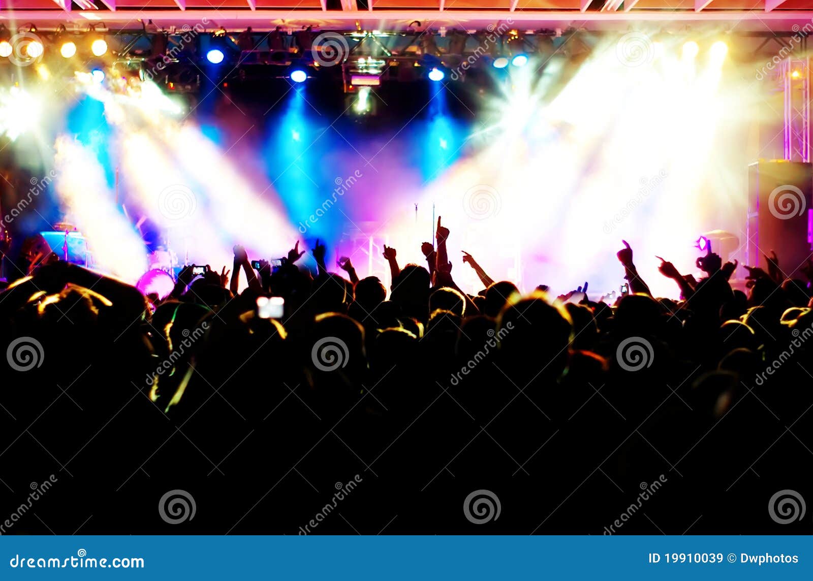 Silhuetas Da Multidão Do Concerto Imagem de Stock - Imagem de ...