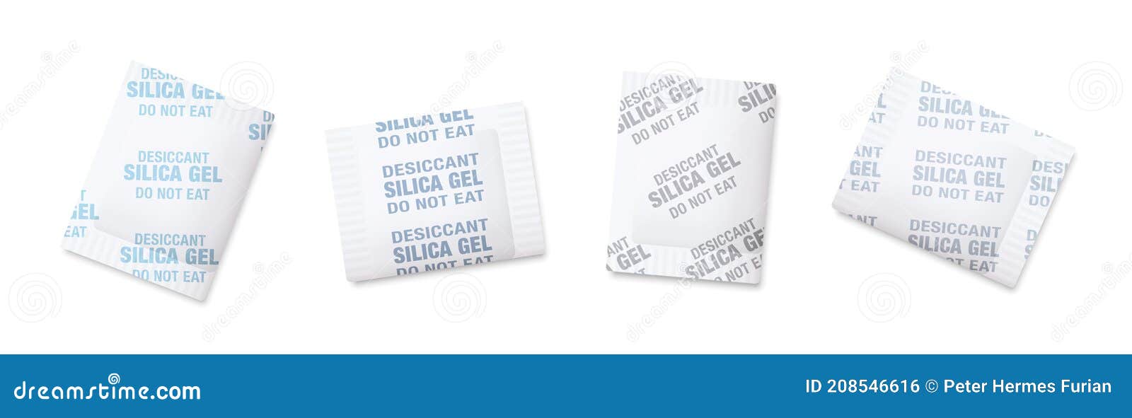 Silicagel Desiccant Sachets White Paper Packets Stock Vector ...