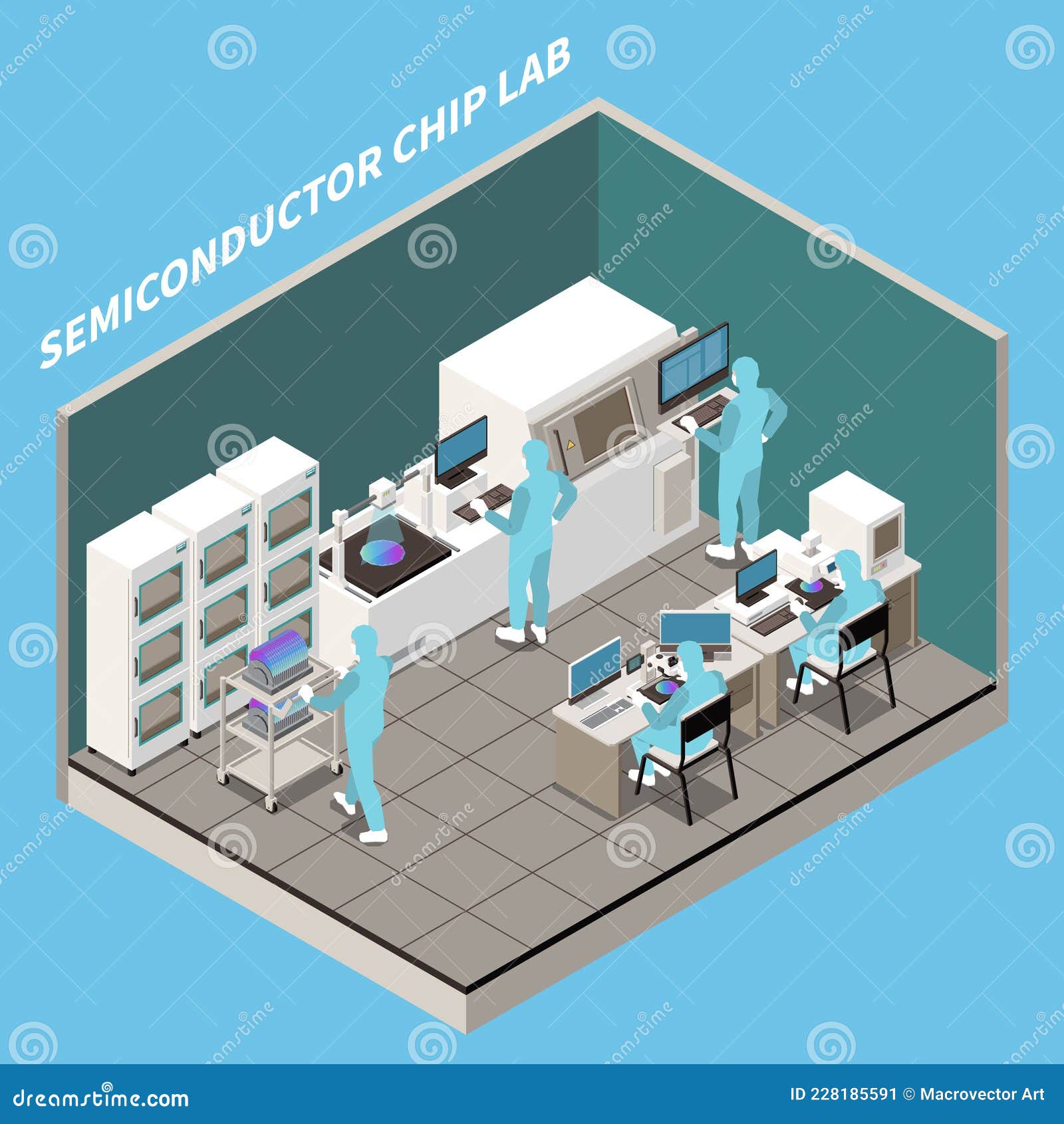 Silicon Chip Lab Composition Stock Vector - Illustration of future ...