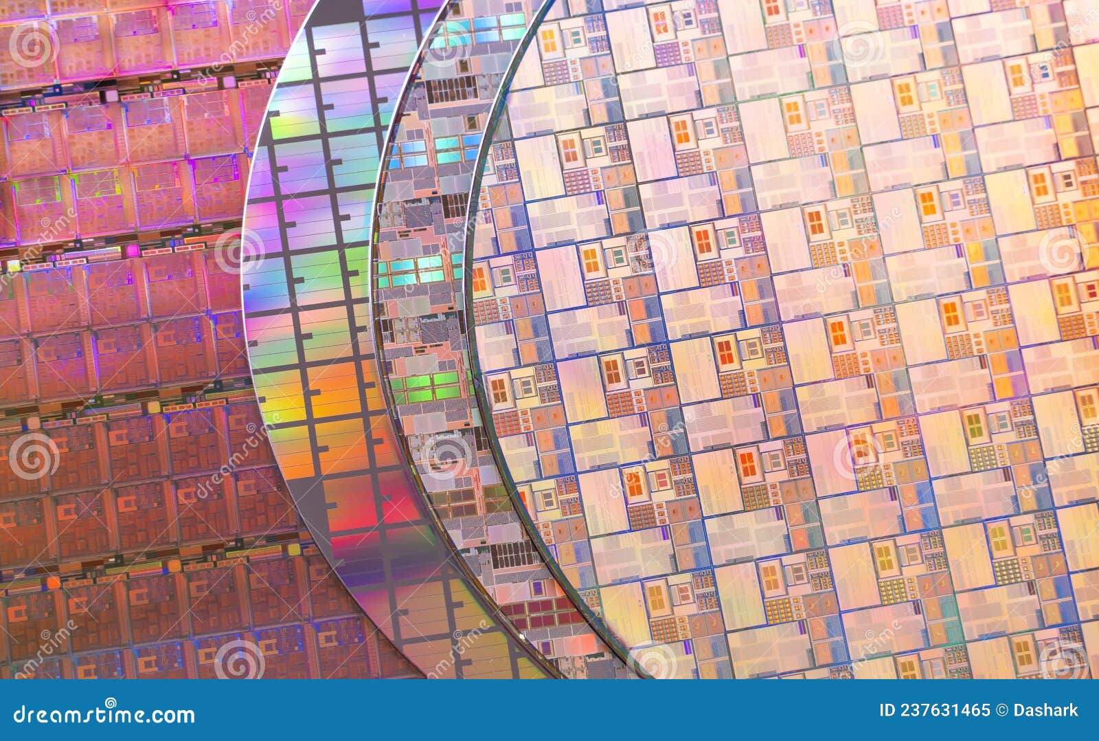 Silicon Wafers with Microchips Used in Electronics Stock Image - Image ...