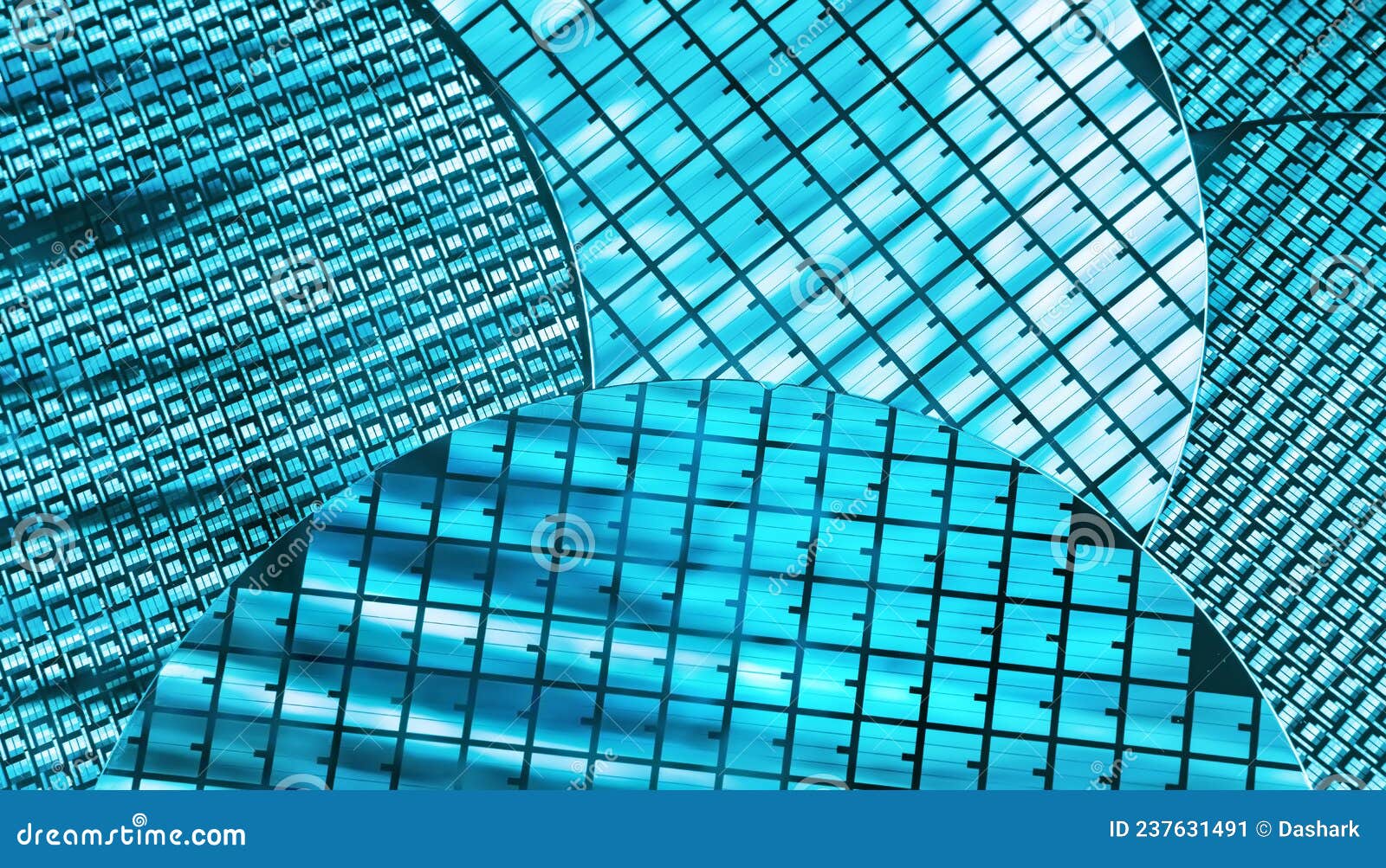 Silicon Chip Wafer Reflecting Colors Stock Image - Image of invention ...