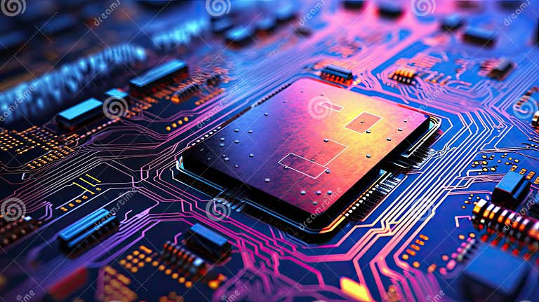 Silicon Computer Chip Technology Stock Illustration - Illustration of ...