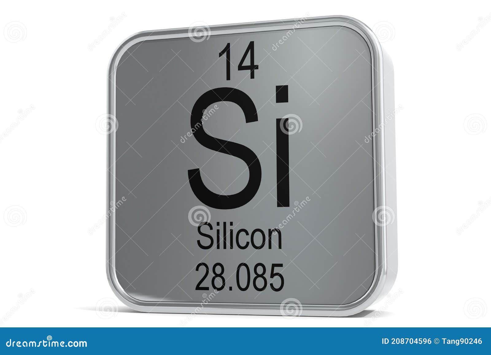 Silicon Element Symbol on Metal Block Stock Illustration - Illustration ...