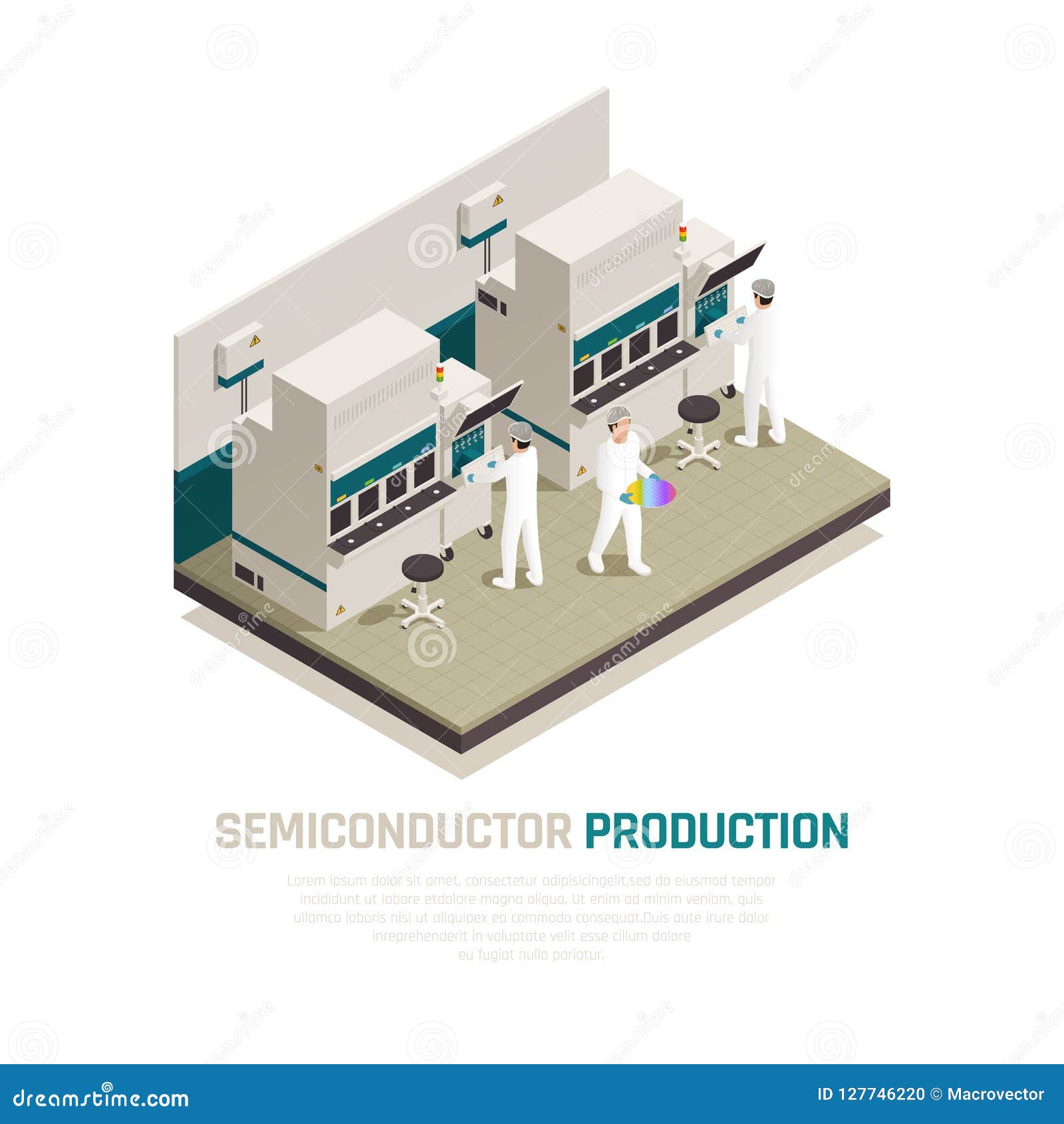 Silicon Factory Isometric Background Stock Vector - Illustration of ...