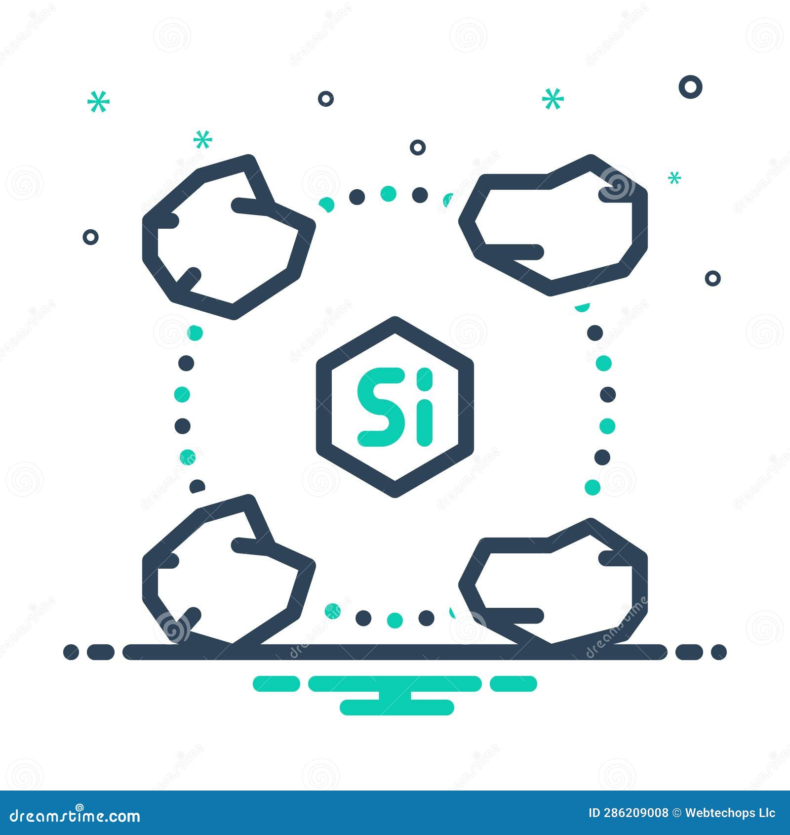 Mix Icon for Silicon, Silicium and Element Stock Illustration ...