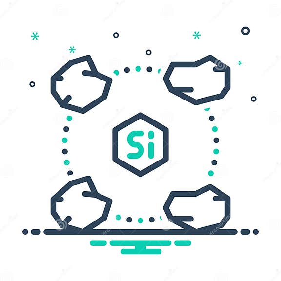 Mix Icon for Silicon, Silicium and Element Stock Illustration ...