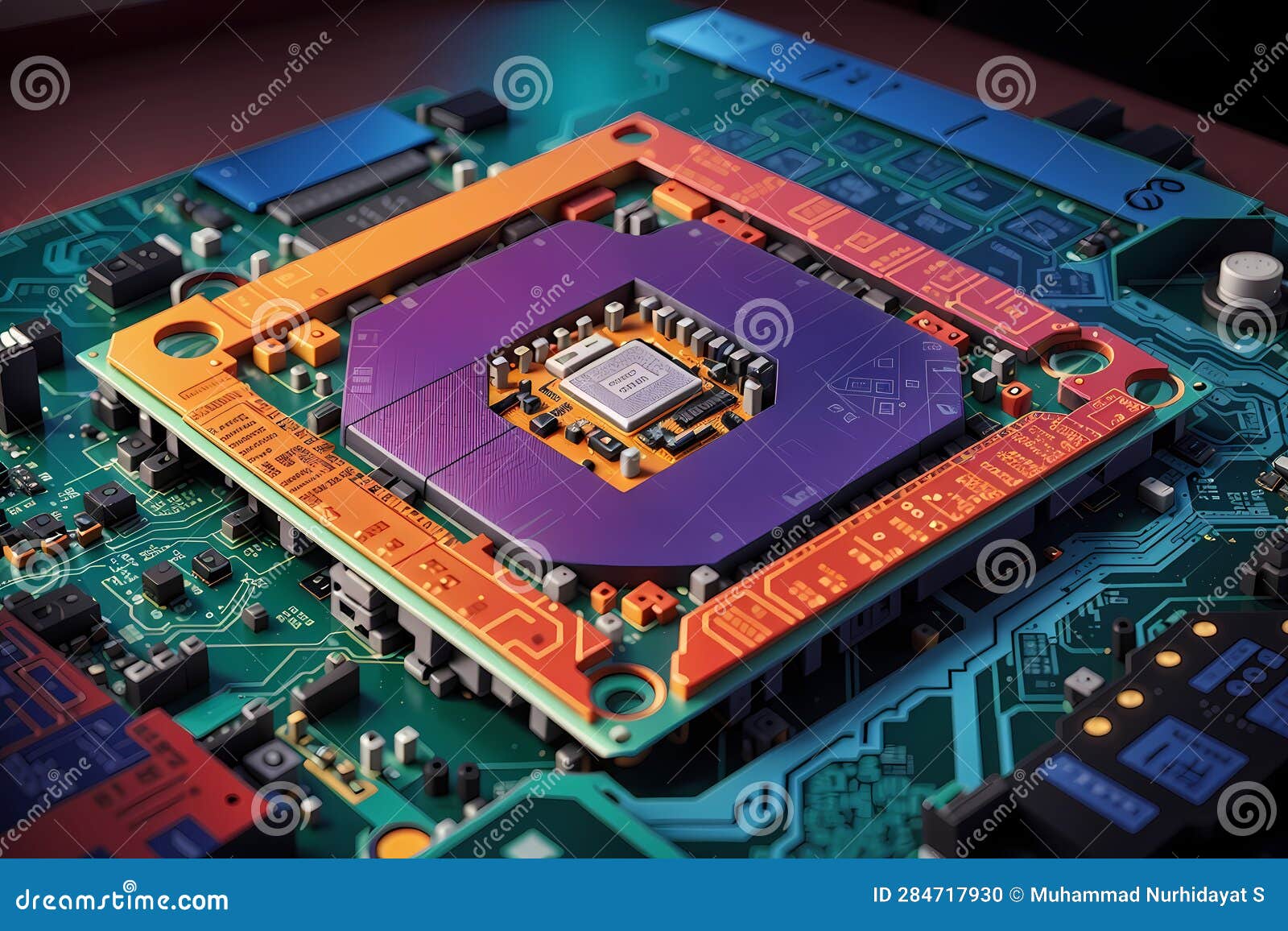 Silicon photonics chip stock illustration. Illustration of computer ...